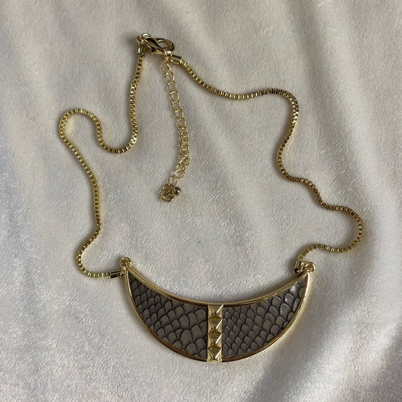 Jewelry | Costume Gold And Snakeskin Necklace | Poshmark